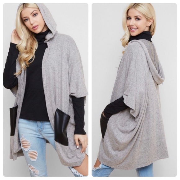 Cy Fashion | Sweaters | New Hooded Poncho Openfront Poncho Cardigan ...